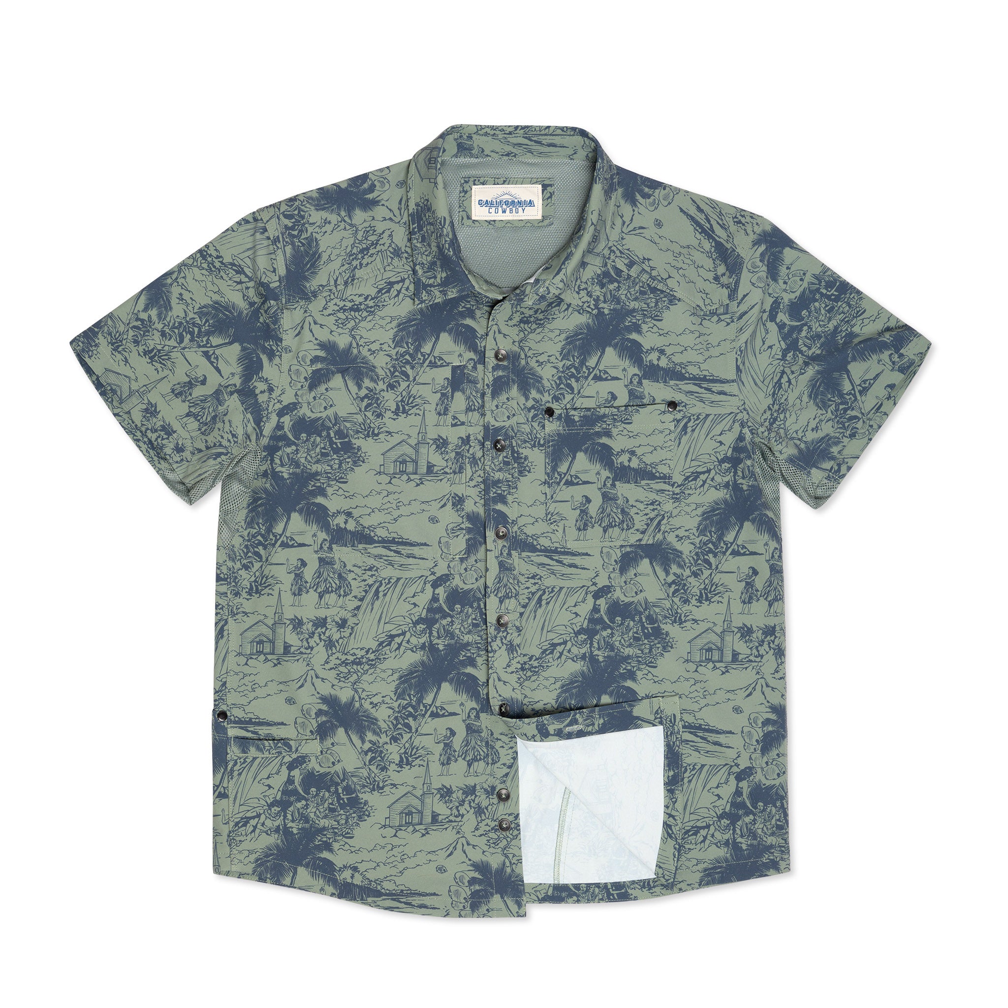 Active Mountain Bike High Water Shirt For Men - Island Time Faded Fern ...